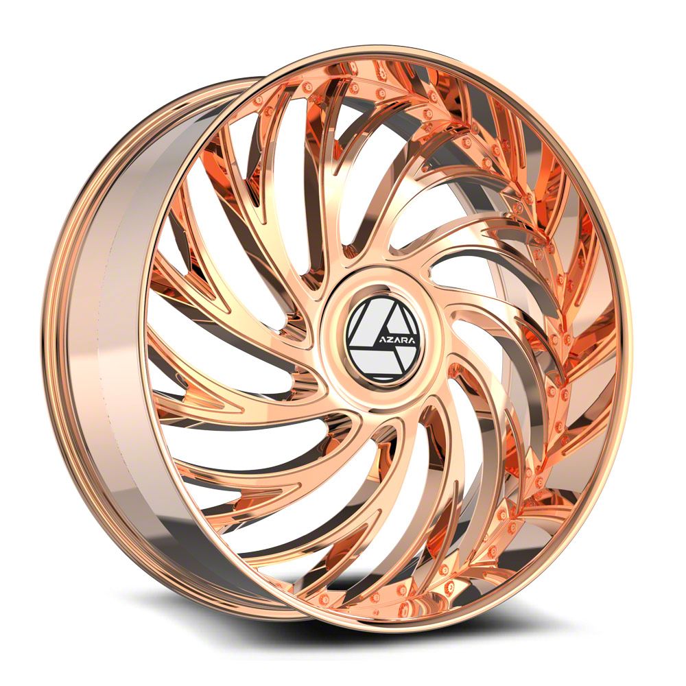 Azara Camaro AZX-101 Nano Rose Gold Wheel; Rear Only; 24x9; 15mm Offset ...