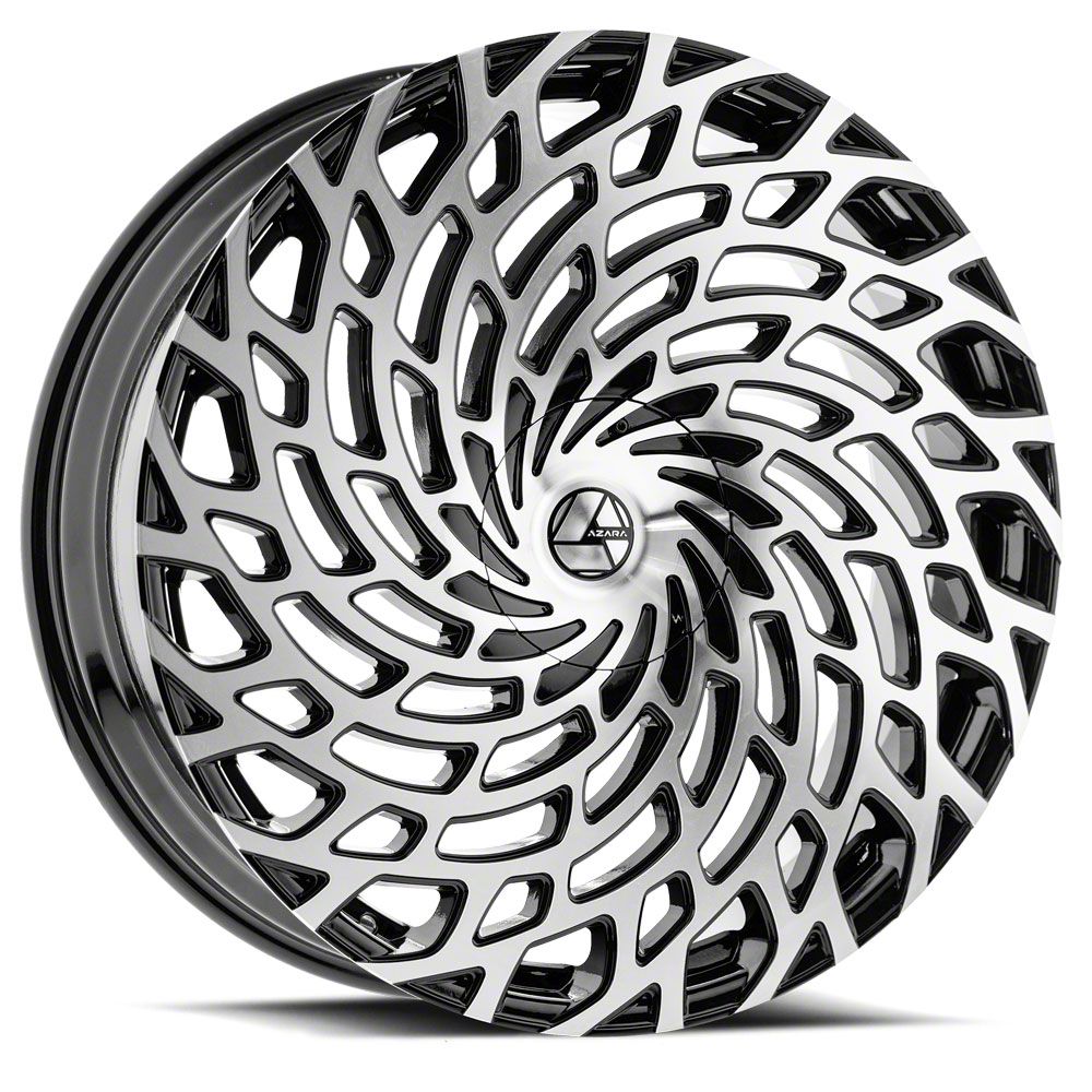 Azara Charger AZA-523 Gloss Black and Machined Wheel; Rear Only; 24x9 ...