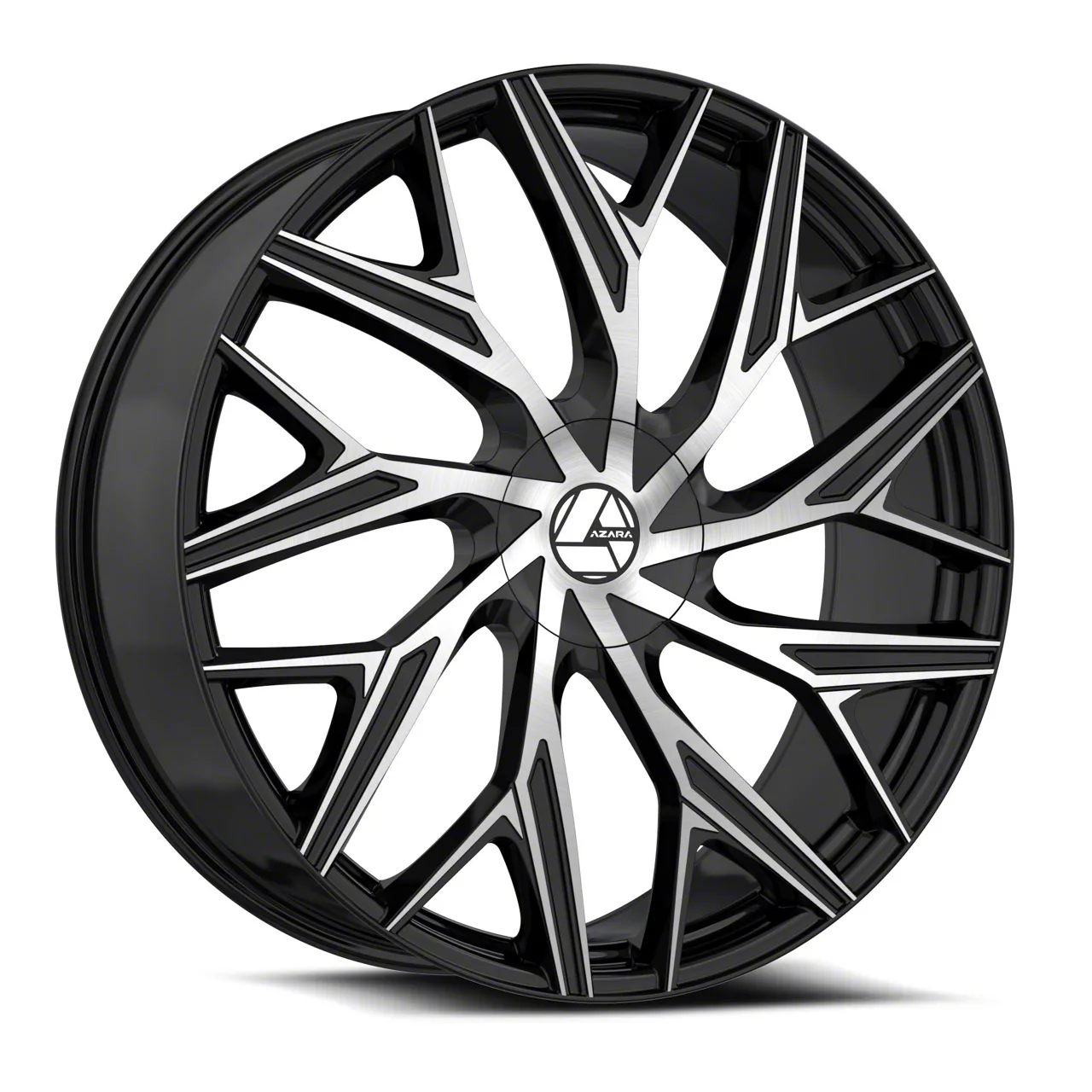 Azara Charger AZA-527 Gloss Black and Machined Wheel; Rear Only; 22x9.5 ...