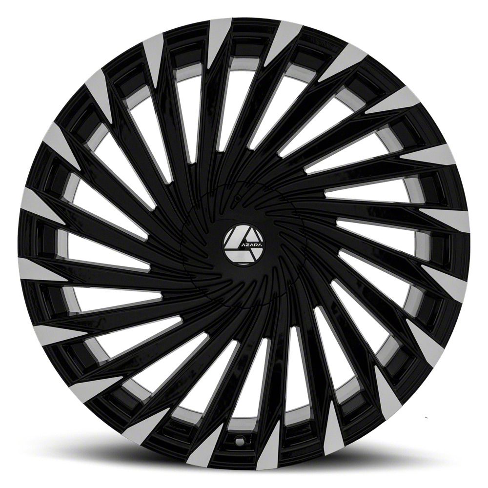Azara Mustang AZA-501 Gloss Black and Machined Wheel; 22x8.5; 38mm ...