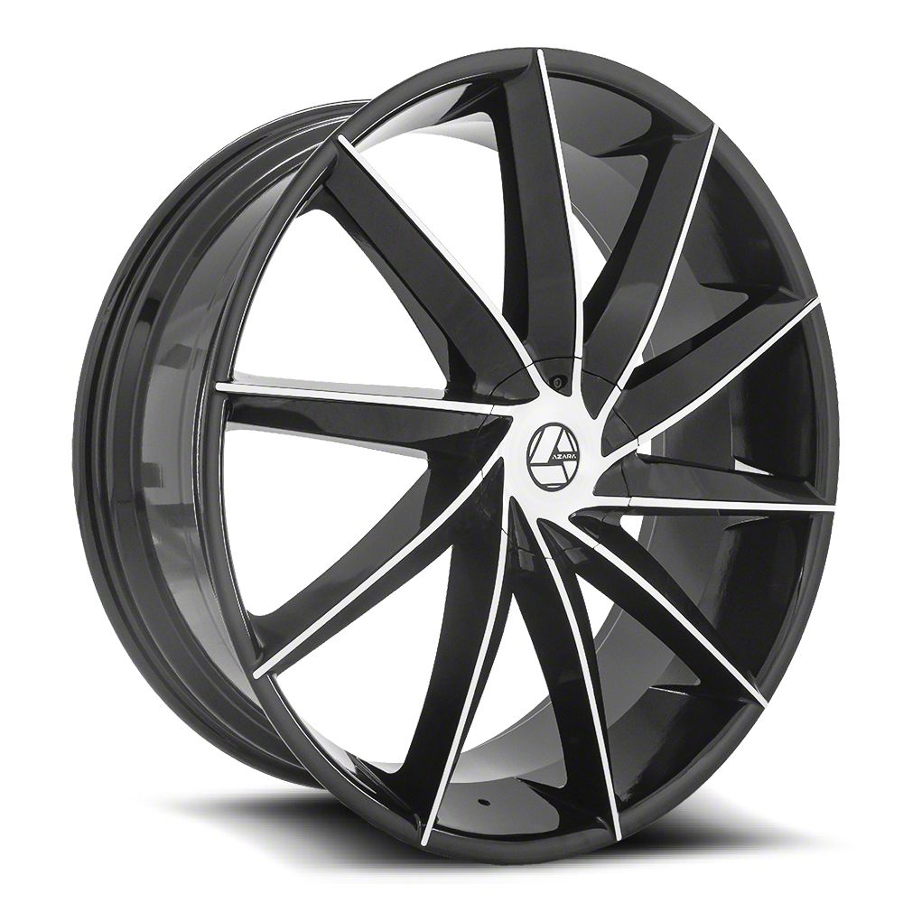Azara Mustang AZA-506 Gloss Black and Machined Wheel; 18x8; 35mm Offset ...