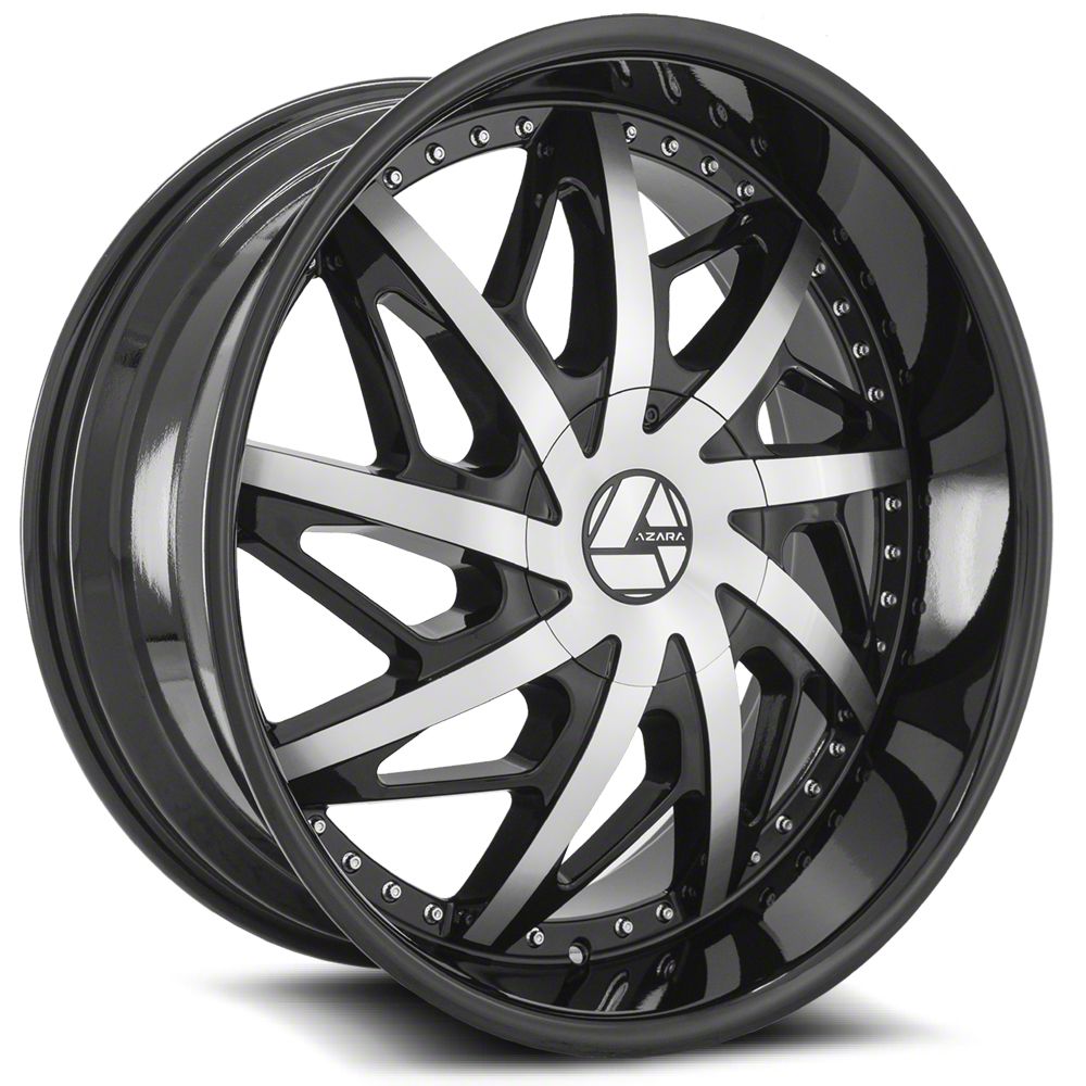 Azara Mustang AZA-510 Gloss Black and Machined Wheel; 20x8.5; 35mm ...
