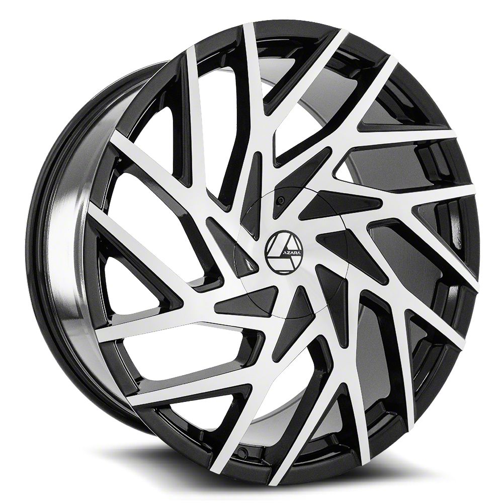 Azara Mustang AZA-518 Gloss Black and Machined Wheel; 22x8.5; 38mm Offset AZA-518228551143120 ...