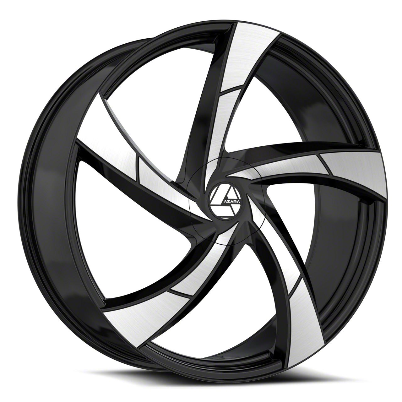 Azara Mustang AZA-524 Gloss Black and Machined Wheel; 22x8.5; 38mm Offset AZA-52422853838BM (10 ...