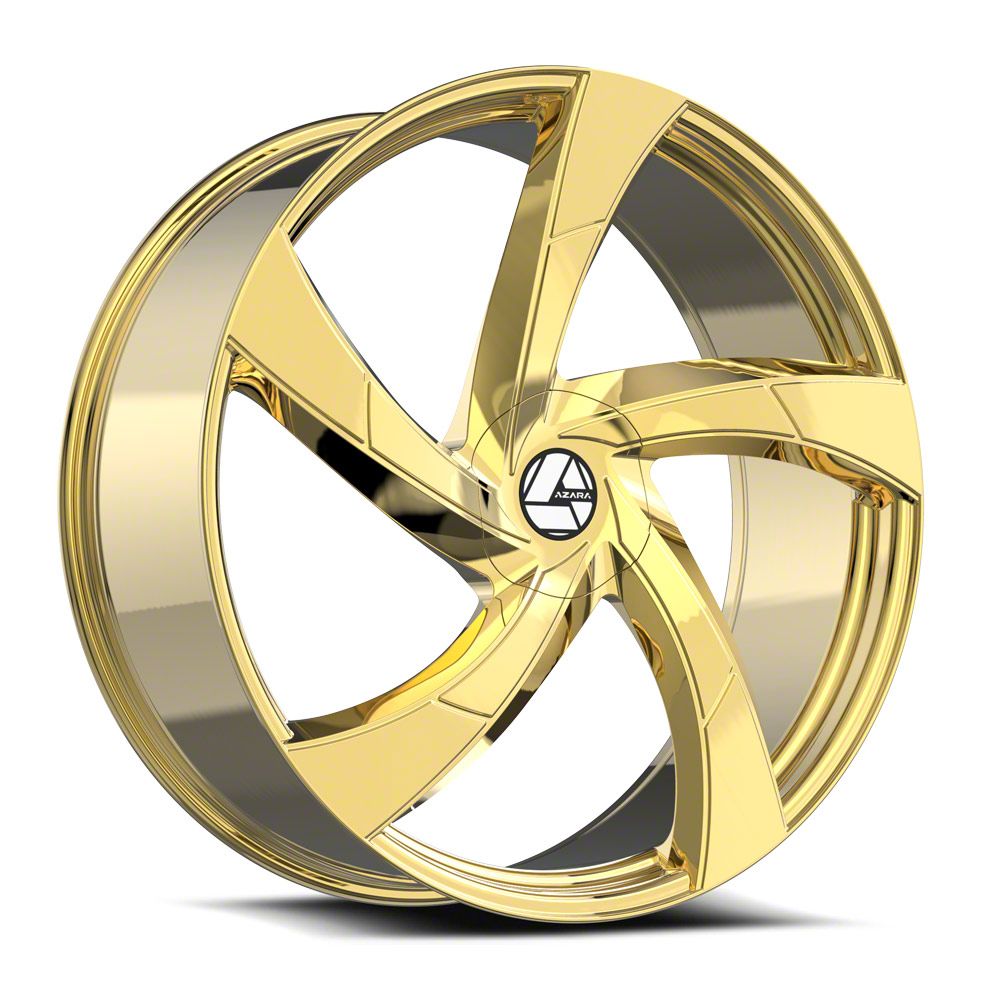 Azara Mustang AZA-524 Nano Gold Wheel; Rear Only; 22x8.5; 38mm Offset AZA-52422853638NG (94-98 ...