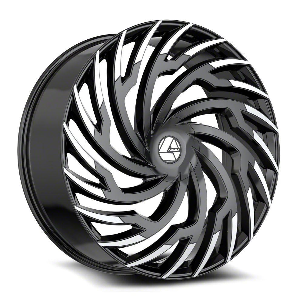 Azara Mustang AZA-536 Gloss Black and Machined Wheel; Rear Only; 22x8.5; 38mm Offset AZA ...