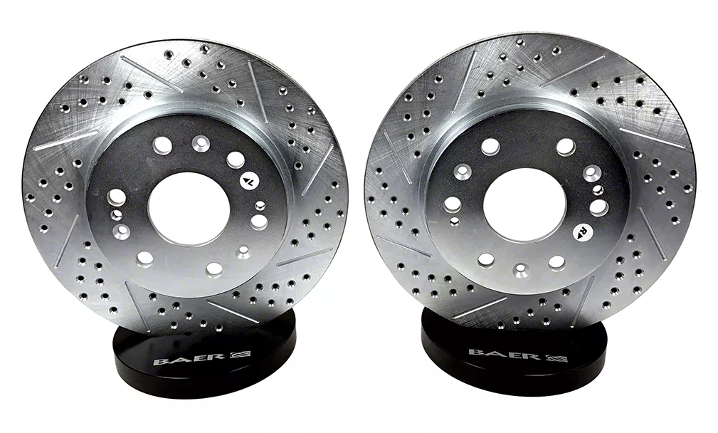 Baer Mustang Claw Performance Drilled and Slotted Rotors; Front Pair ...