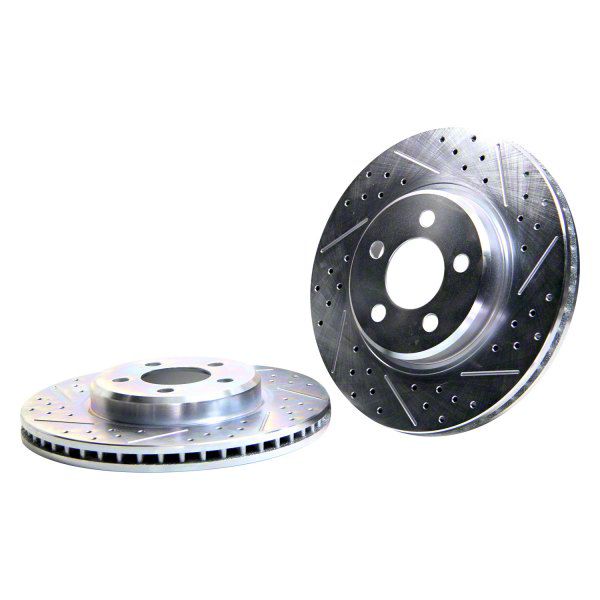 Baer Charger Claw Performance Drilled and Slotted Rotors; Front Pair ...