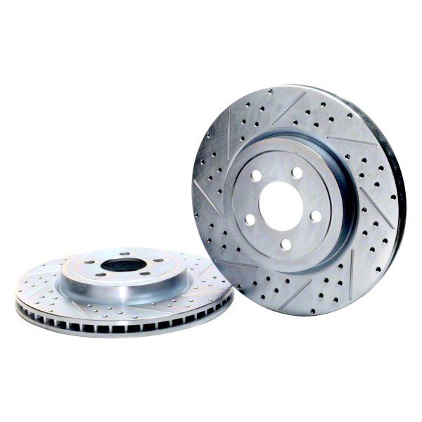 Baer Charger Claw Performance Drilled and Slotted Rotors; Front Pair ...