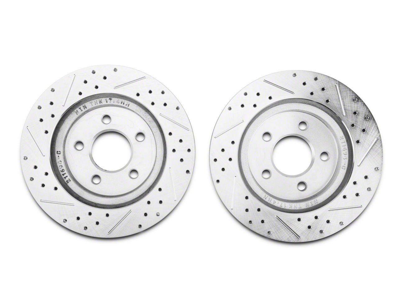 Baer Sport Mustang Drilled and Slotted Rotors; Rear Pair 54131-020 (05 ...