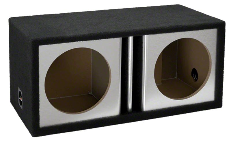 Mach-E 10-Inch Dual Vented Subwoofer Enclosure; Brushed Aluminum ...
