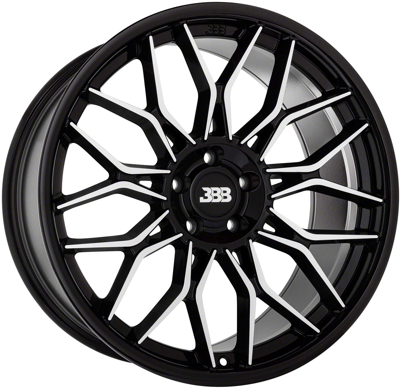 Big Baller Brand Mustang Z08 Gloss Black with Machined Face Wheel; Rear ...
