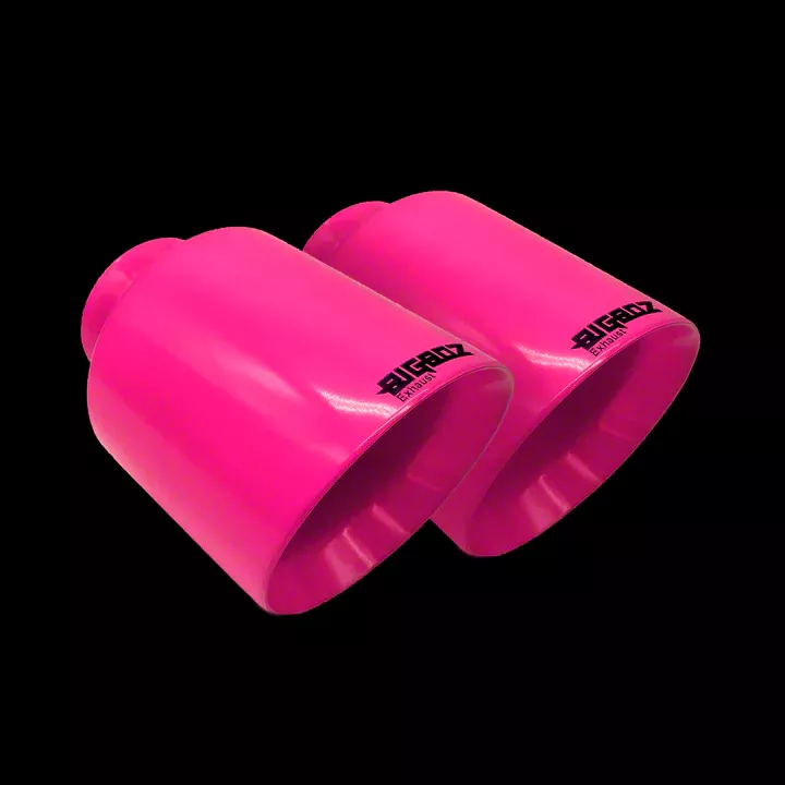 Bigboz Exhaust Charger Bolt-On Exhaust Tips; 5-Inch; Bubble Gum Pink ...