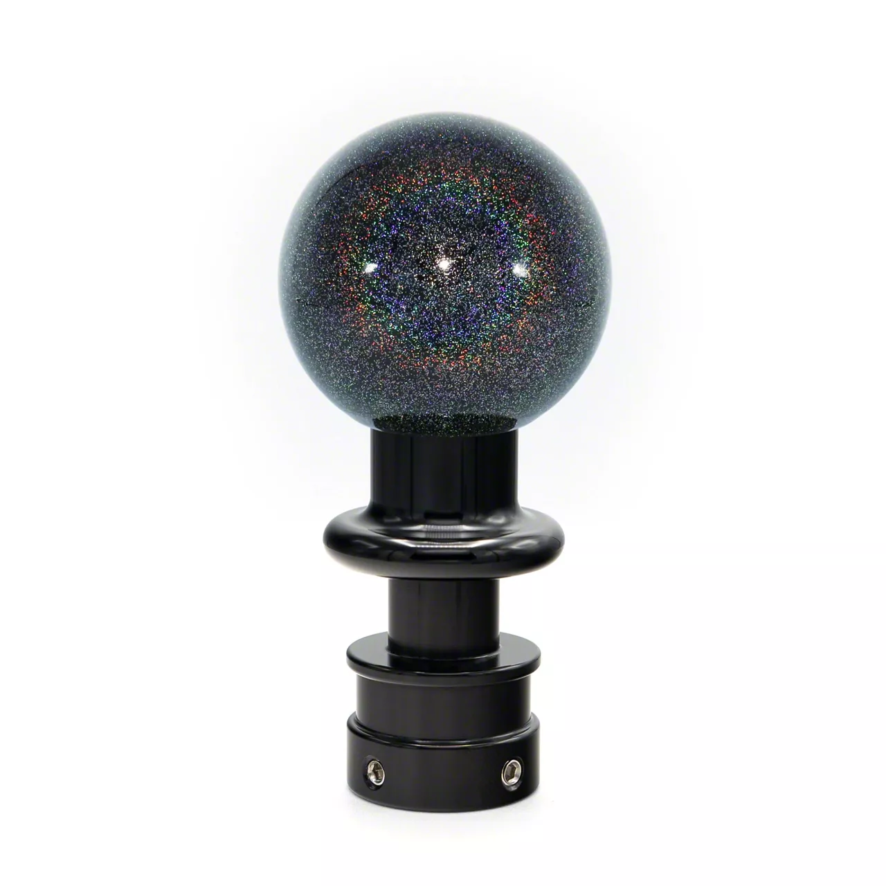 Billetworkz Mustang Sphere Automatic Shift Knob with Black Adapter; Rainbow Sparkle BW-KNB-MUSAU ...