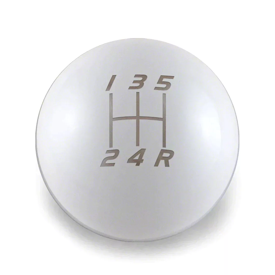 Billetworkz Mustang Sphere Weighted 5-Speed Shift Knob; Gloss White BW ...