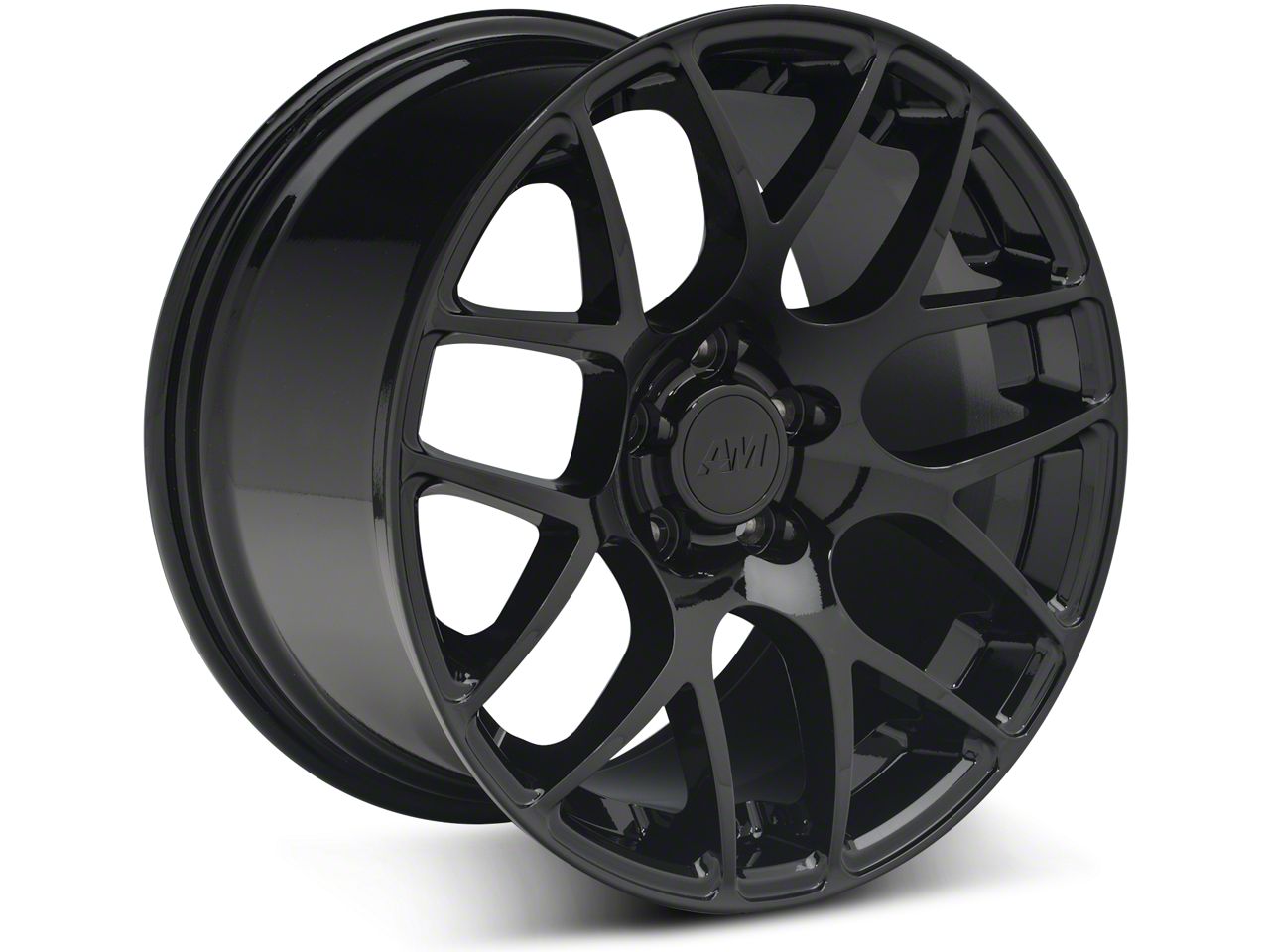Mustang AMR Gloss Black Wheel; Rear Only; 19x10; 48mm Offset (05-09 ...