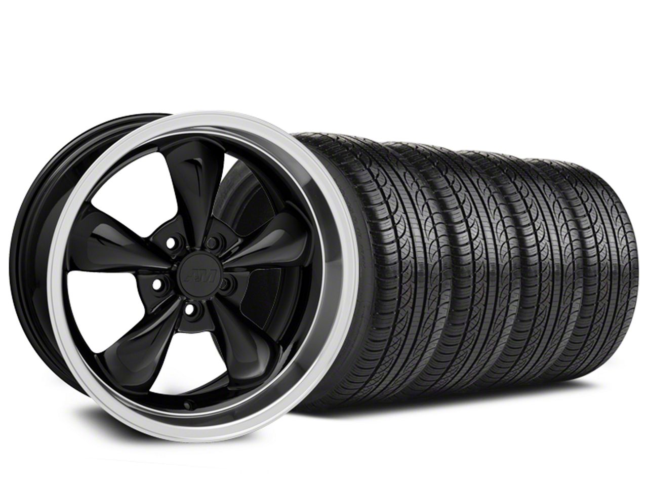 Mustang 19x8.5 Bullitt Wheel & Pirelli All-Season P Zero Nero Tire ...