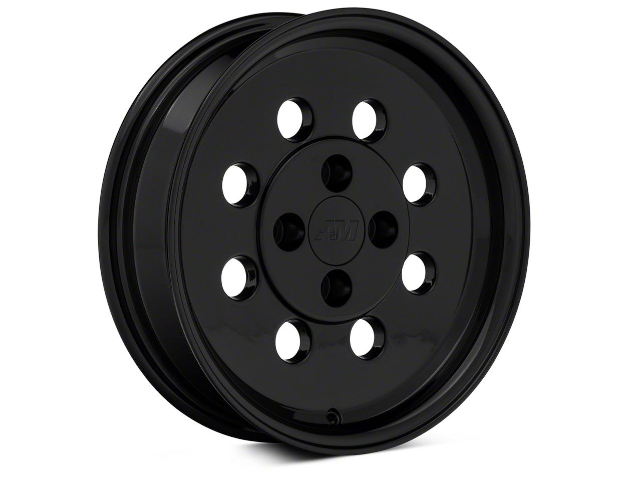 Mustang Classic Drag Black Wheel; Front Only; 15x4; -22mm Offset (79-93 ...