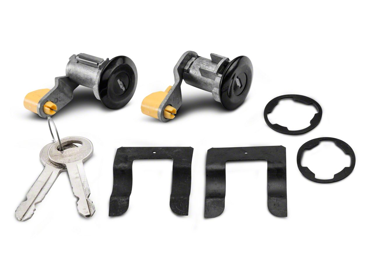 Mustang Door Lock Set; Black (90-93 Mustang) - Free Shipping
