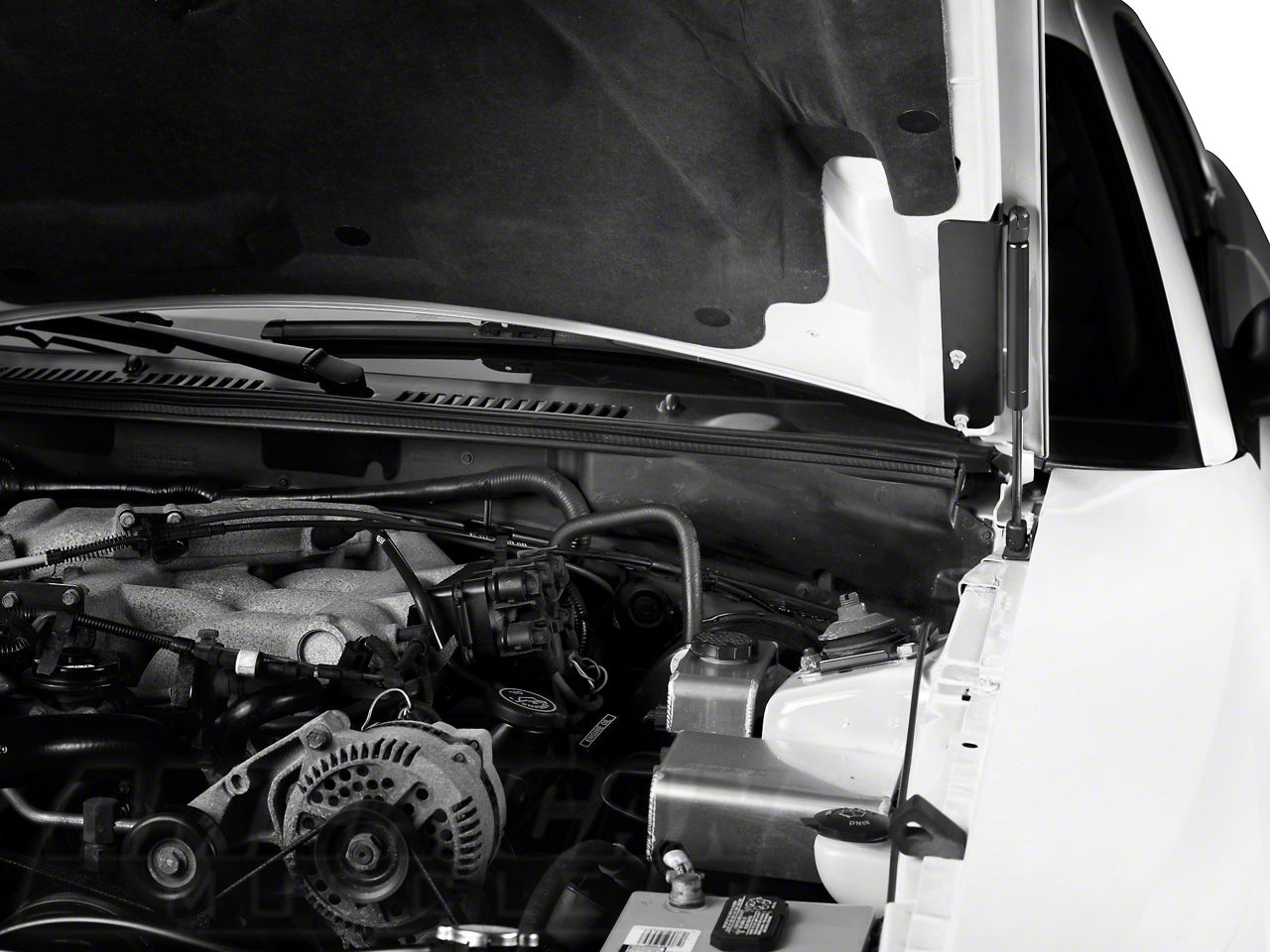 MMD Mustang Bolt On Hood Strut Kit; Black 41276 (94-98 Mustang) - Free ...