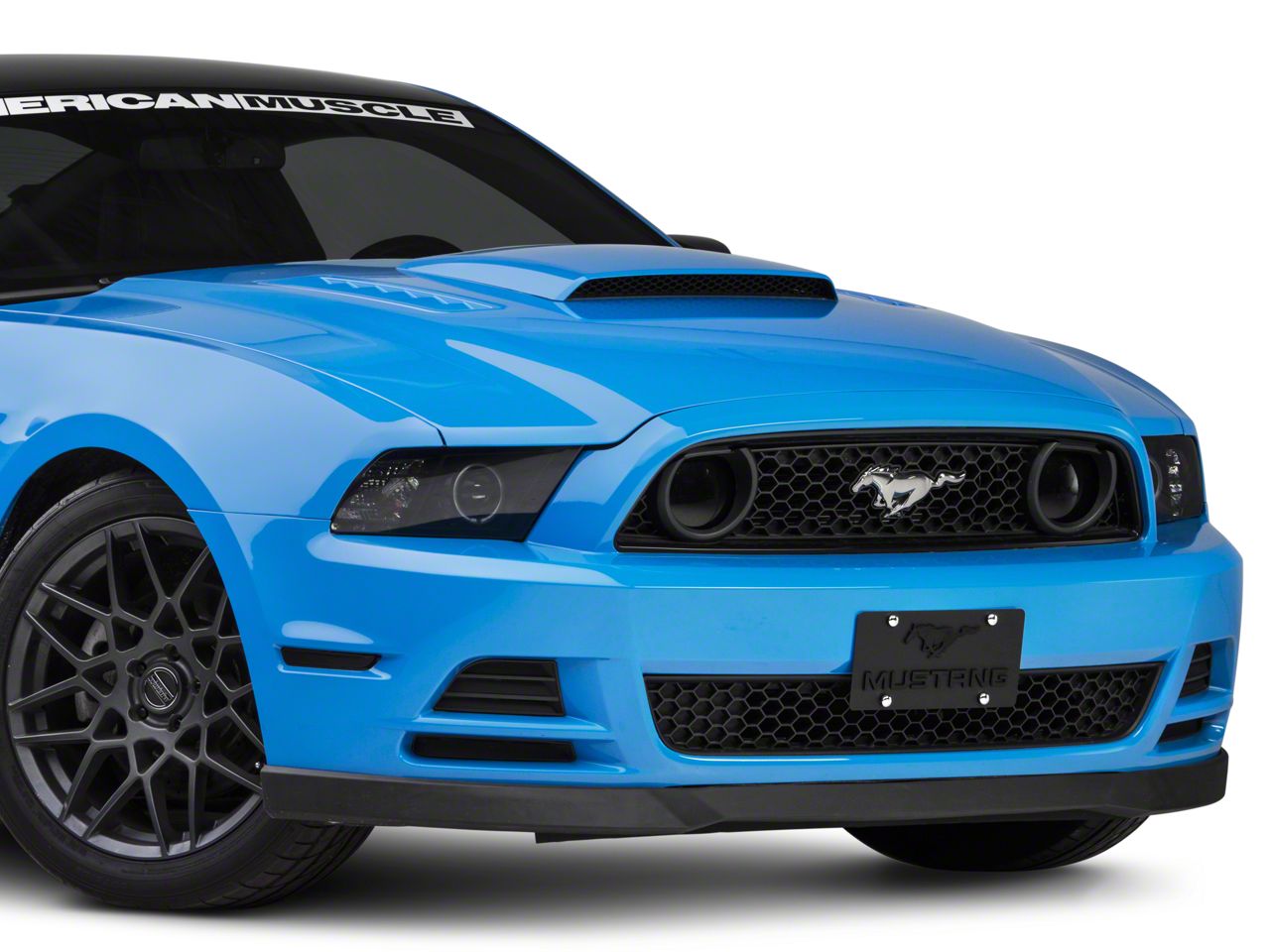 SpeedForm Mustang Front License Plate with Pony Lettering Logo; Black ...