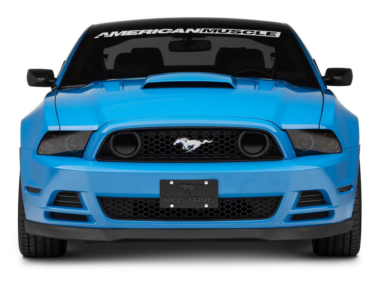 SpeedForm Mustang Front License Plate with Pony Lettering Logo; Black ...