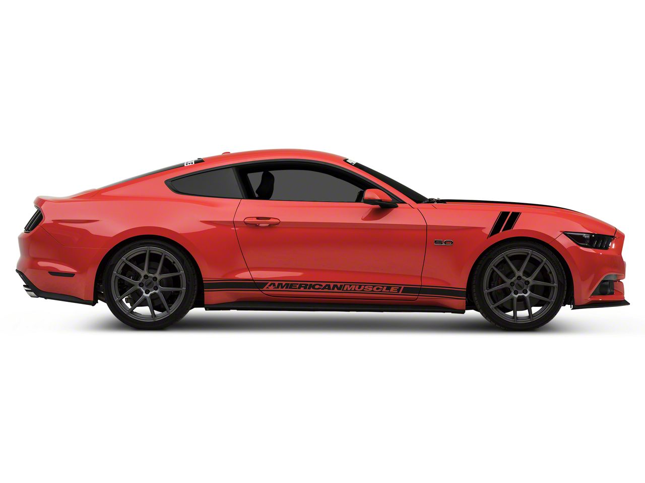 SEC10 Mustang Pinstriped Hash Marks; Gloss Black 389557 (15-23 Mustang ...