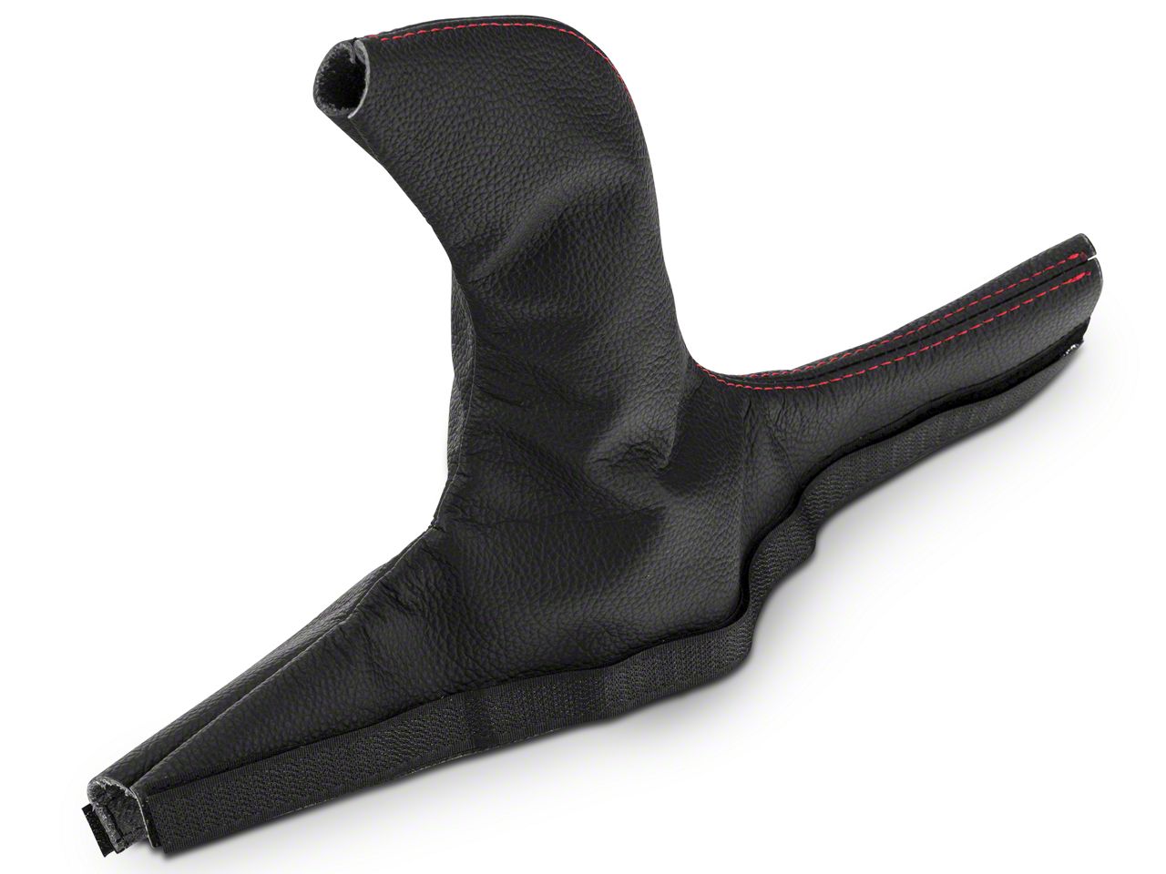 SpeedForm Mustang Premium Black Leather E-Brake Boot; Red Stitch 12769 ...