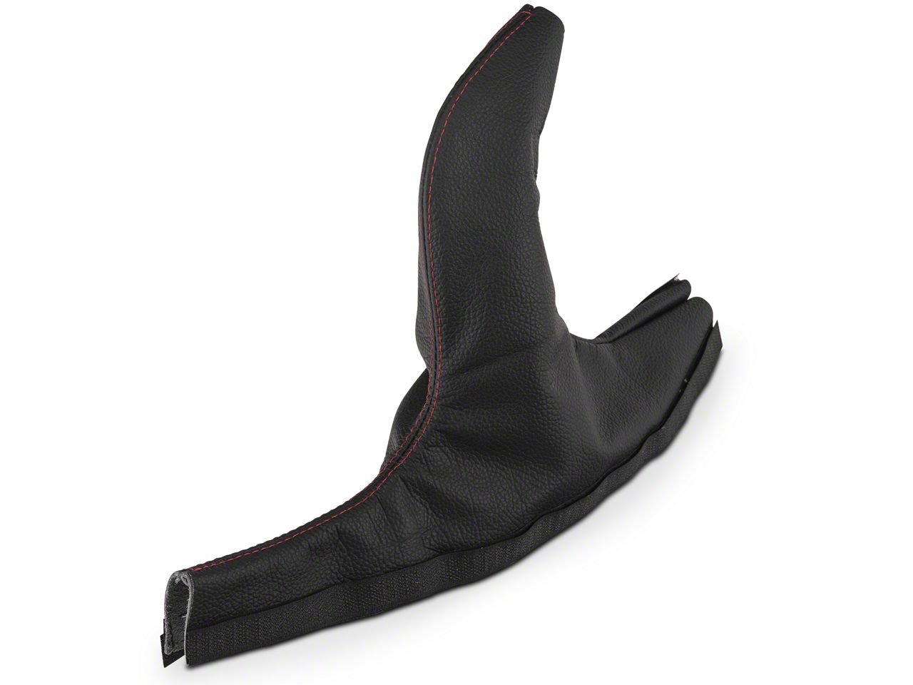 SpeedForm Mustang Premium Black Leather E-Brake Boot; Red Stitch 12769 ...