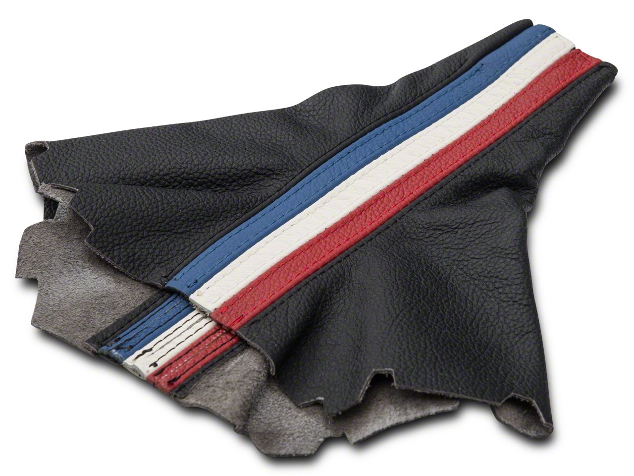 SpeedForm Mustang Premium Black Leather Shift Boot; Red, White and Blue ...