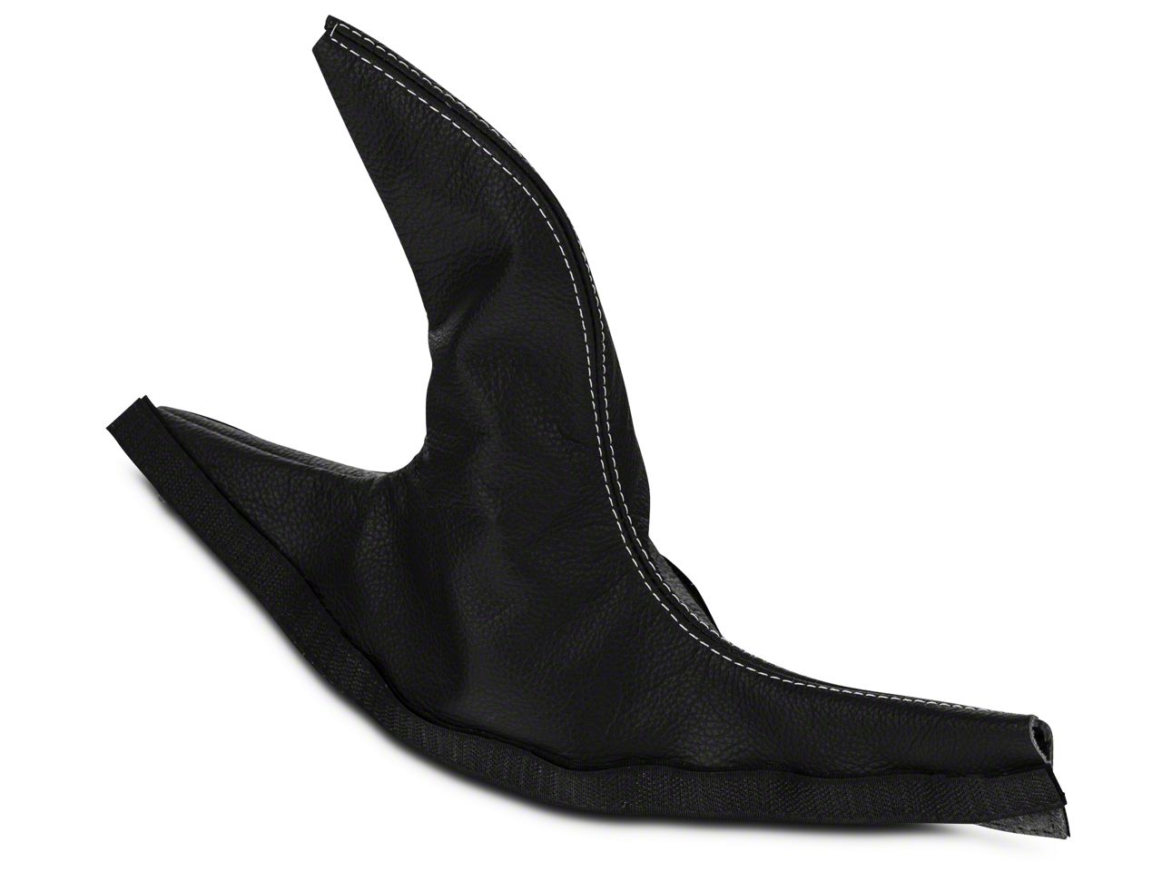 SpeedForm Mustang Premium Black Leather E-Brake Boot; Silver Stitch ...