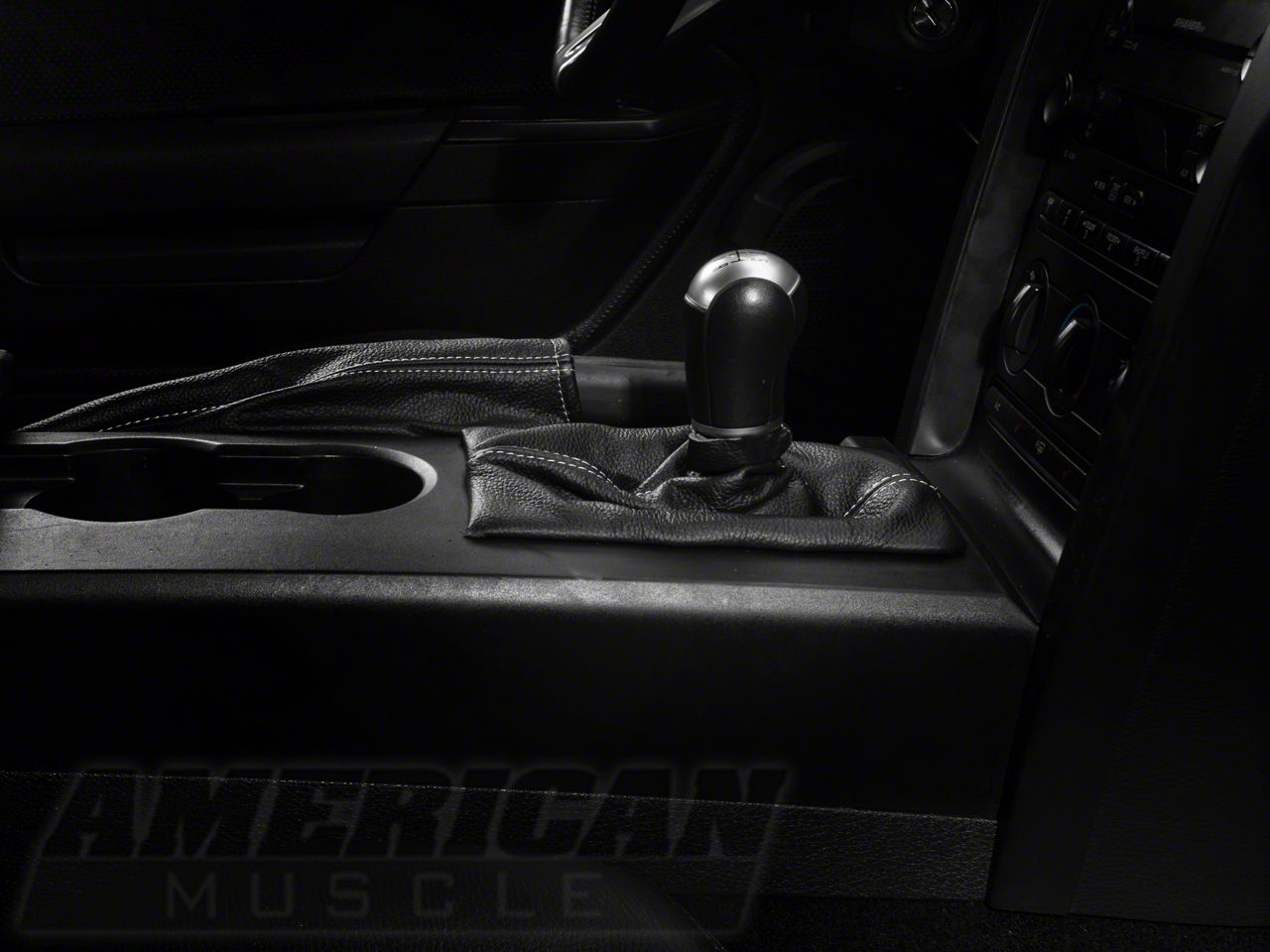 SpeedForm Mustang Premium Black Leather Shift Boot; Silver Stitch 12765 ...