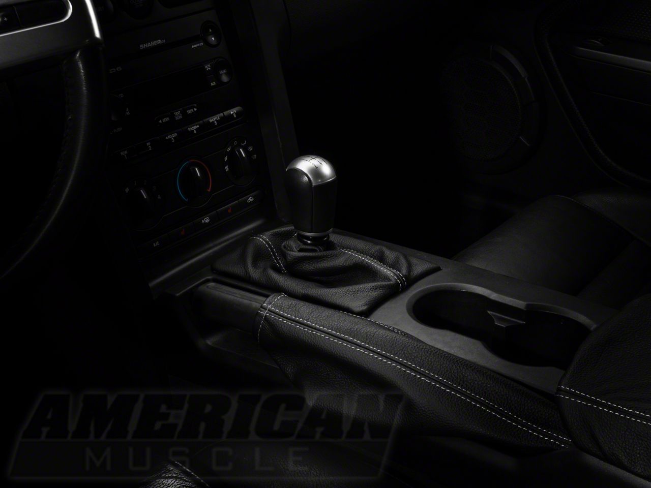 SpeedForm Mustang Premium Black Leather Shift Boot; Silver Stitch 12765 ...