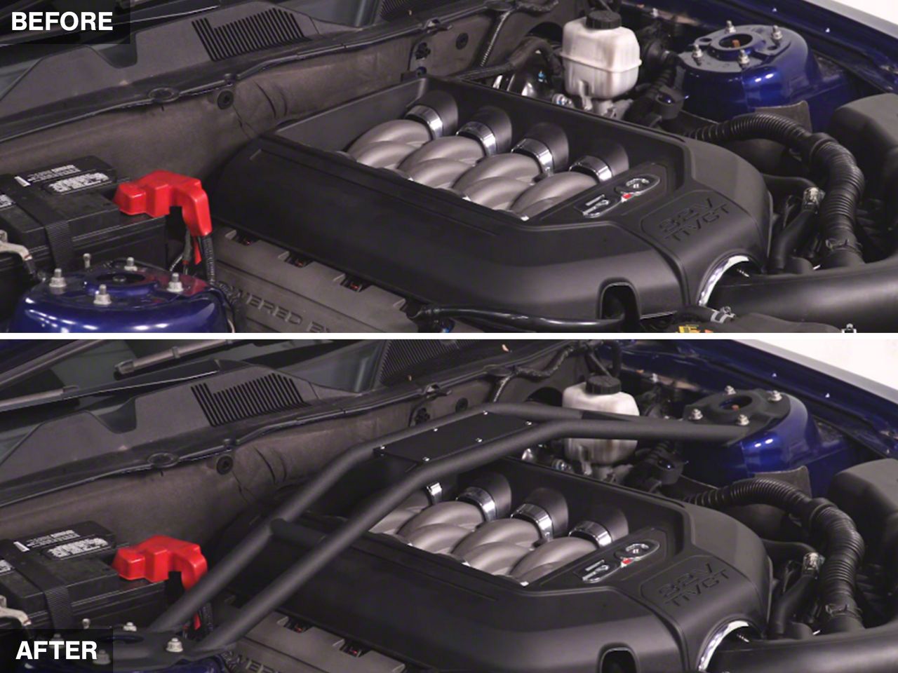 SR Performance Mustang Strut Tower Brace; Black 383959 (05-14 Mustang ...