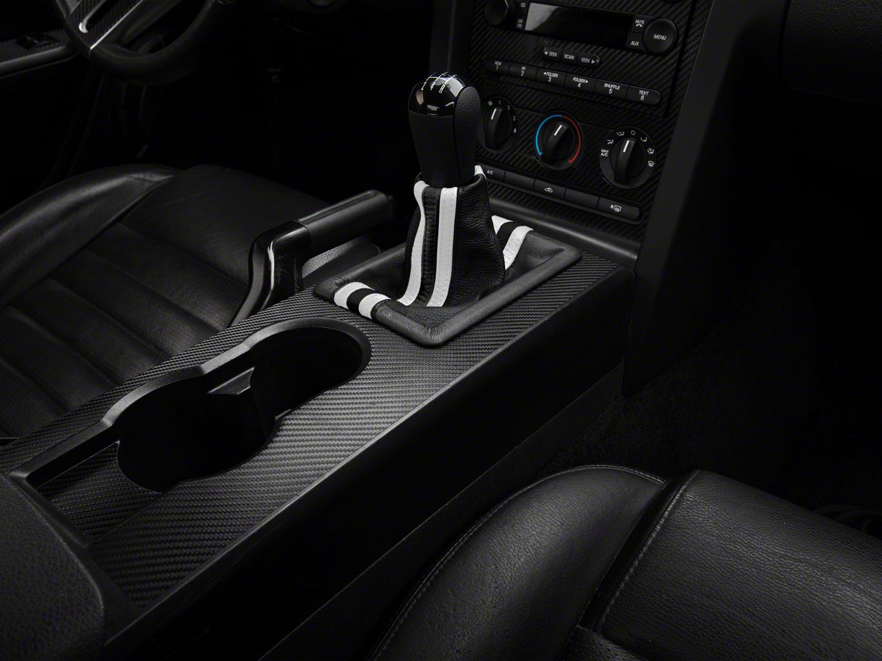 SpeedForm Mustang Premium Black Leather Shift Boot; Dual White Stripe ...