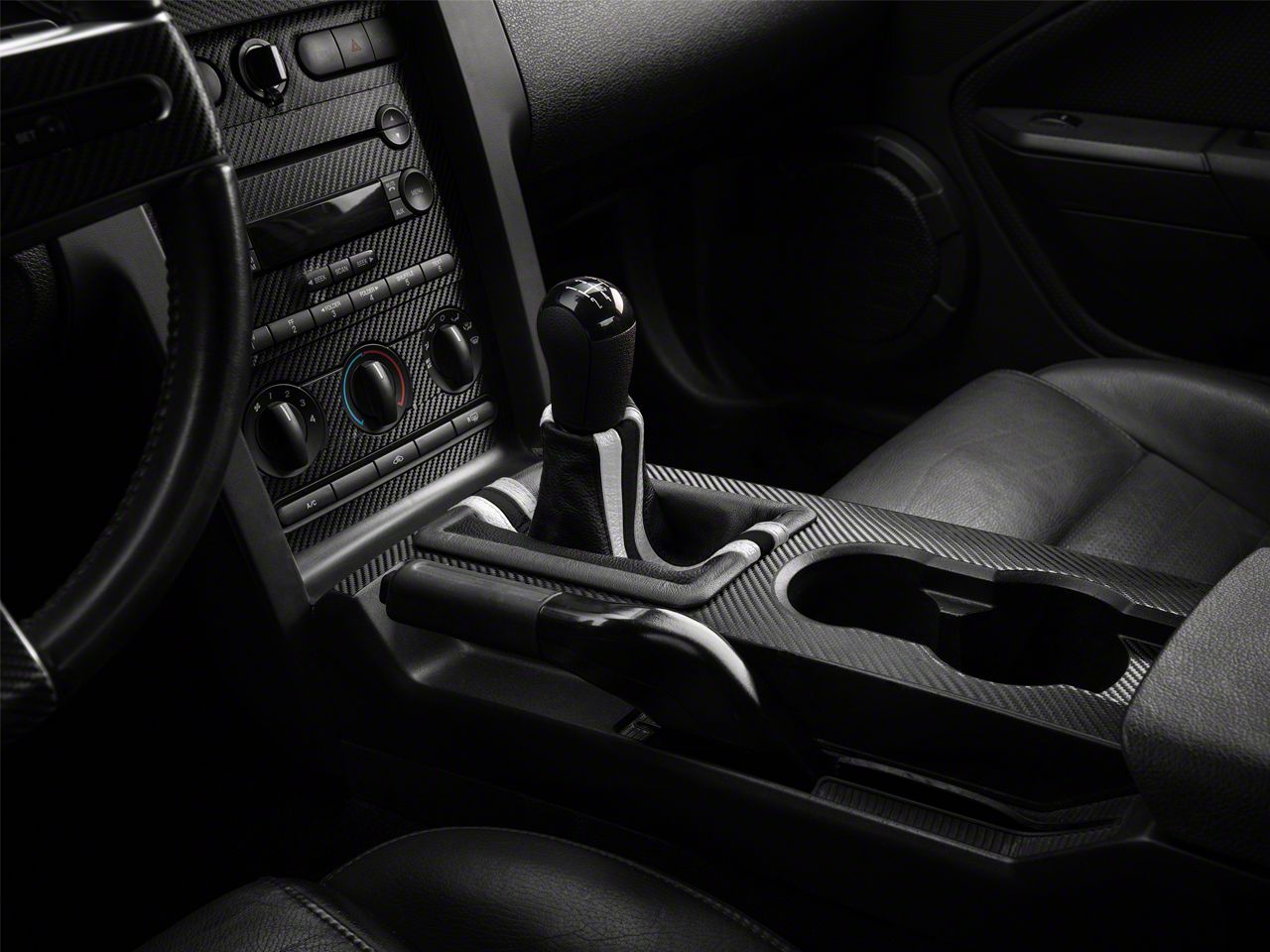 SpeedForm Mustang Premium Black Leather Shift Boot; Dual White Stripe ...