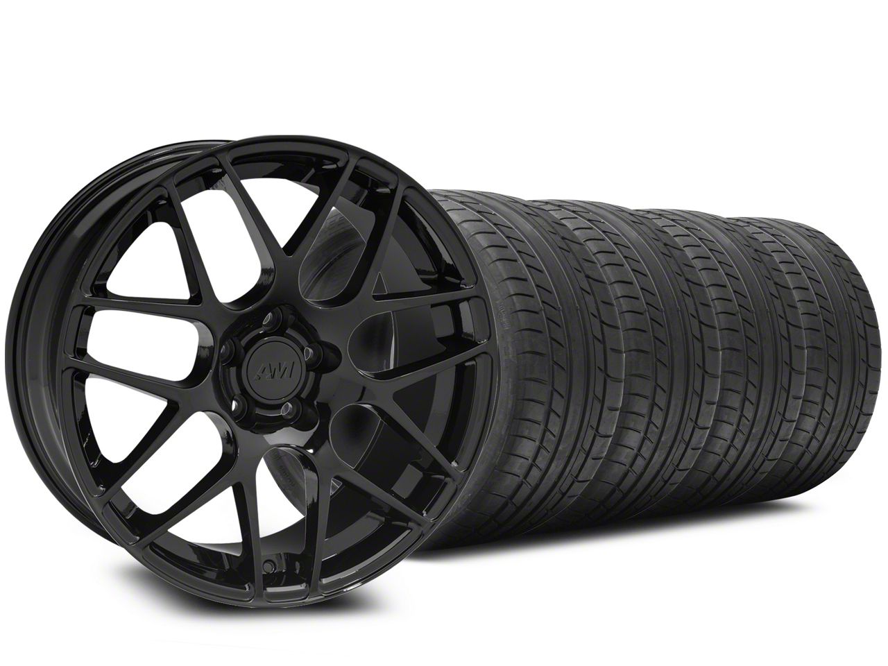 Mustang 20x8.5 AMR Wheel & Mickey Thompson Street Comp Tire Package (05 ...
