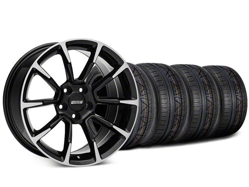 Mustang 11/12 GT/CS Style Black Machined Wheel & NITTO INVO Tire Kit ...