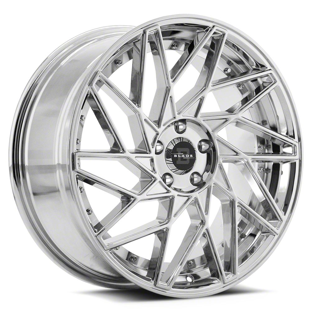 Blade Luxury Challenger RT-455 Venzo Chrome Wheel; Rear Only; 24x9 ...
