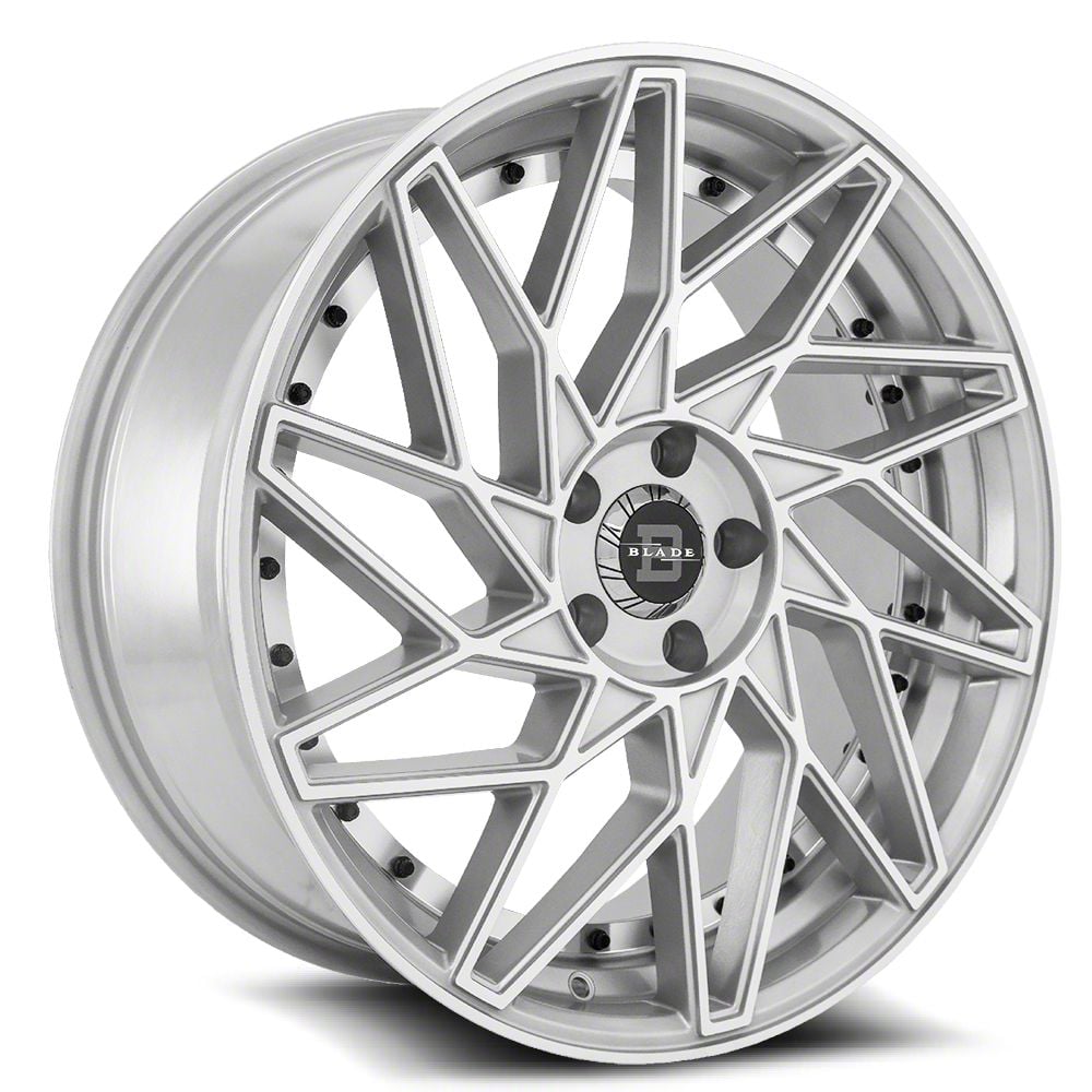 Blade Luxury Mustang RT-455 Venzo Silver and Machined Wheel; 20x8.5 ...