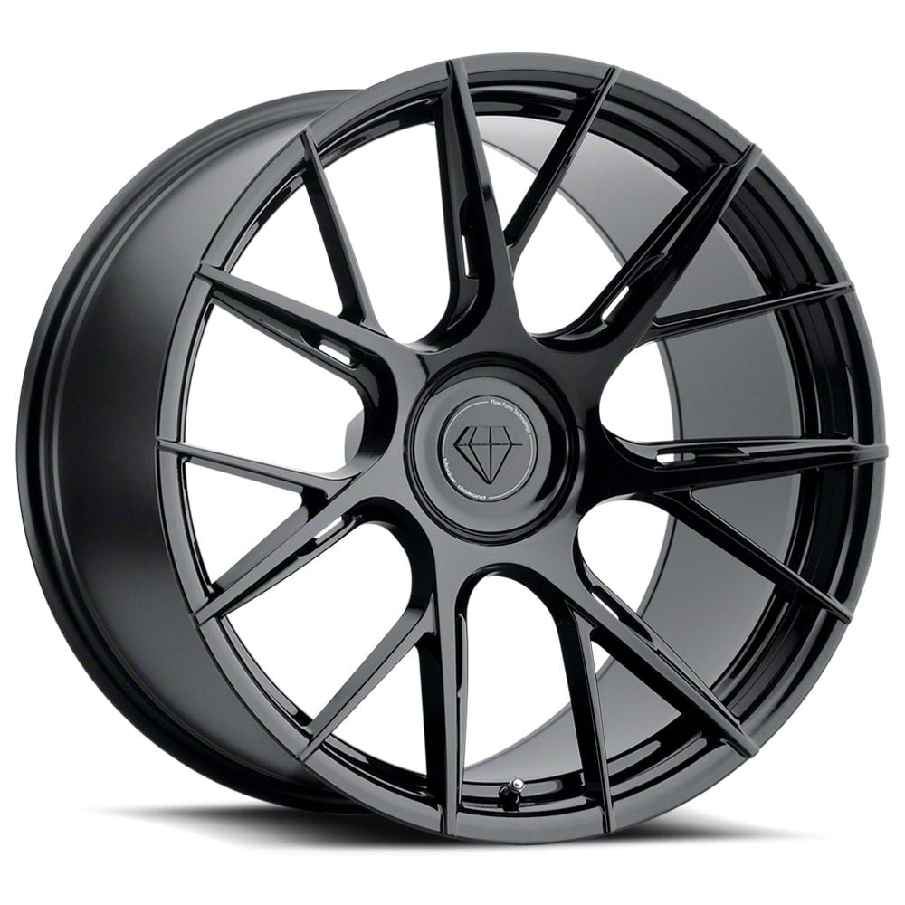 Blaque Diamond Wheels Charger BD-F18 Gloss Black FP Wheel; Front Only ...