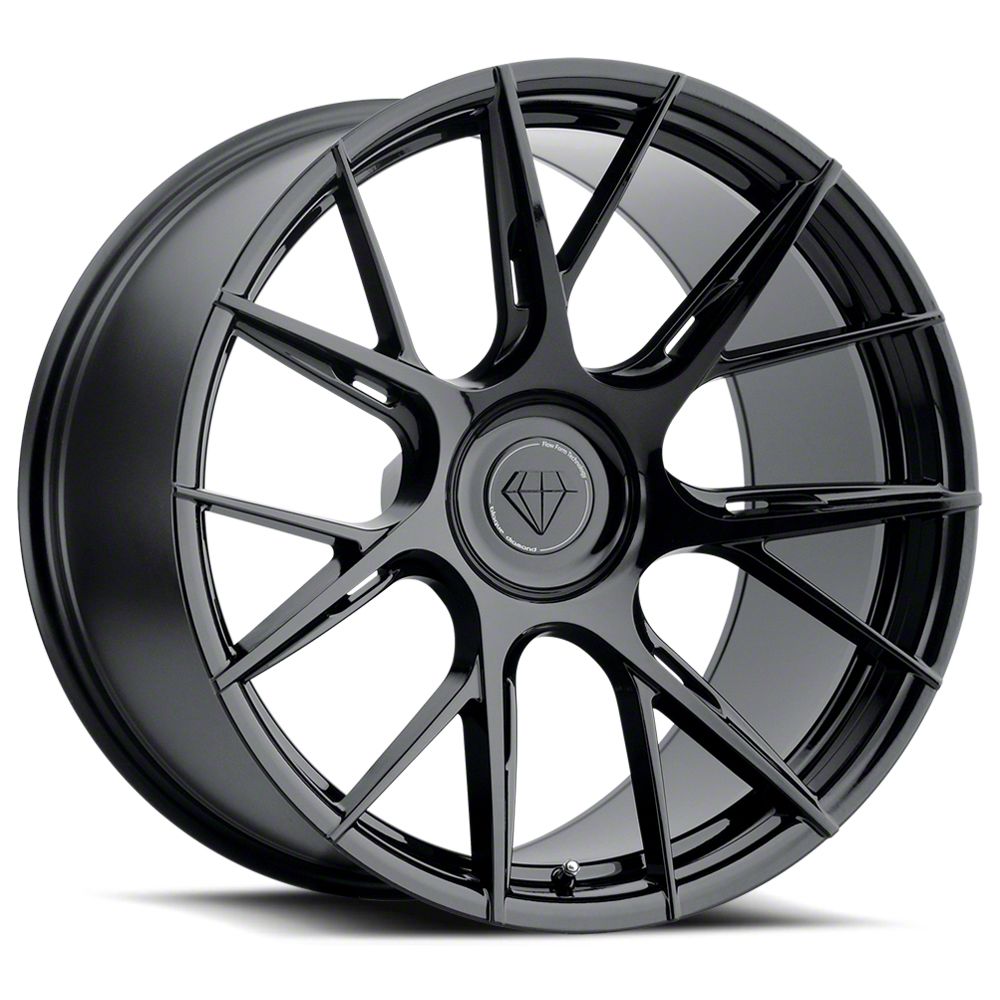 Blaque Diamond Wheels Charger BD-F18 Gloss Black SDP Wheel; Rear Only ...