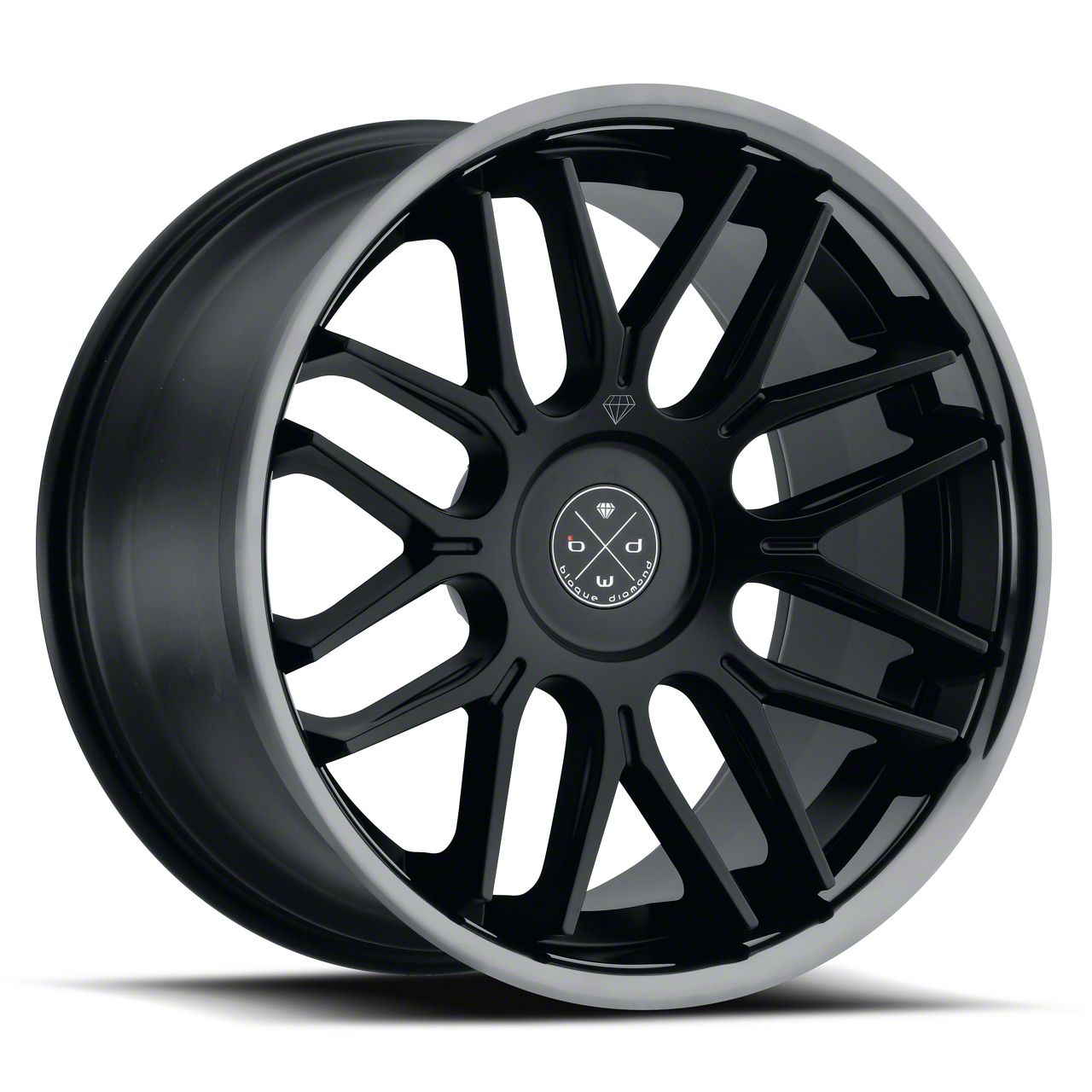 Blaque Diamond Wheels Camaro BD-27 Satin Black Center with Black Chrome ...