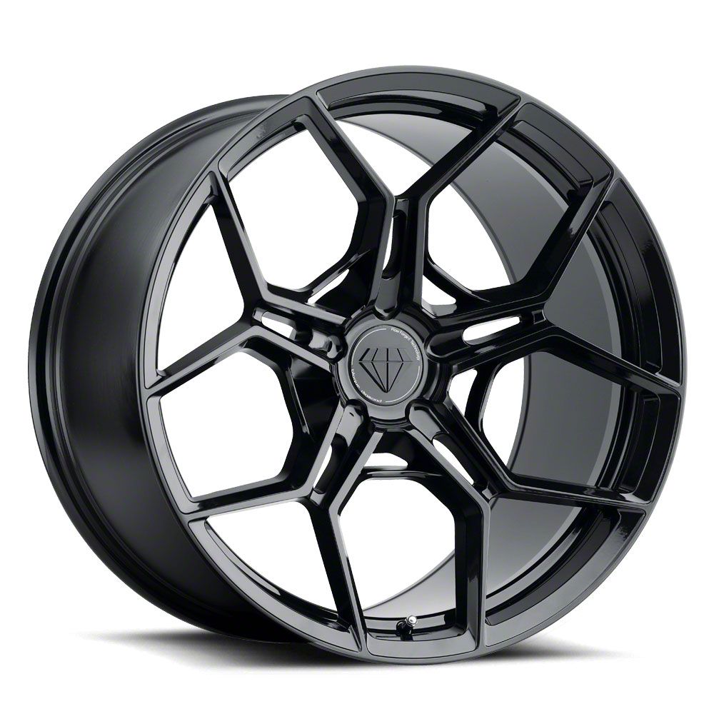 Blaque Diamond Wheels Camaro BD-F25 Gloss Black SDP Wheel; Rear Only ...