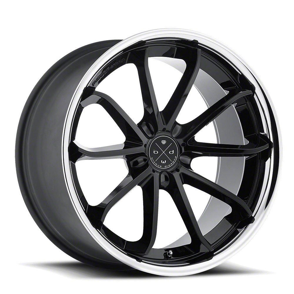 Blaque Diamond Wheels Corvette BD-23 Gloss Black Center with Chrome SS ...