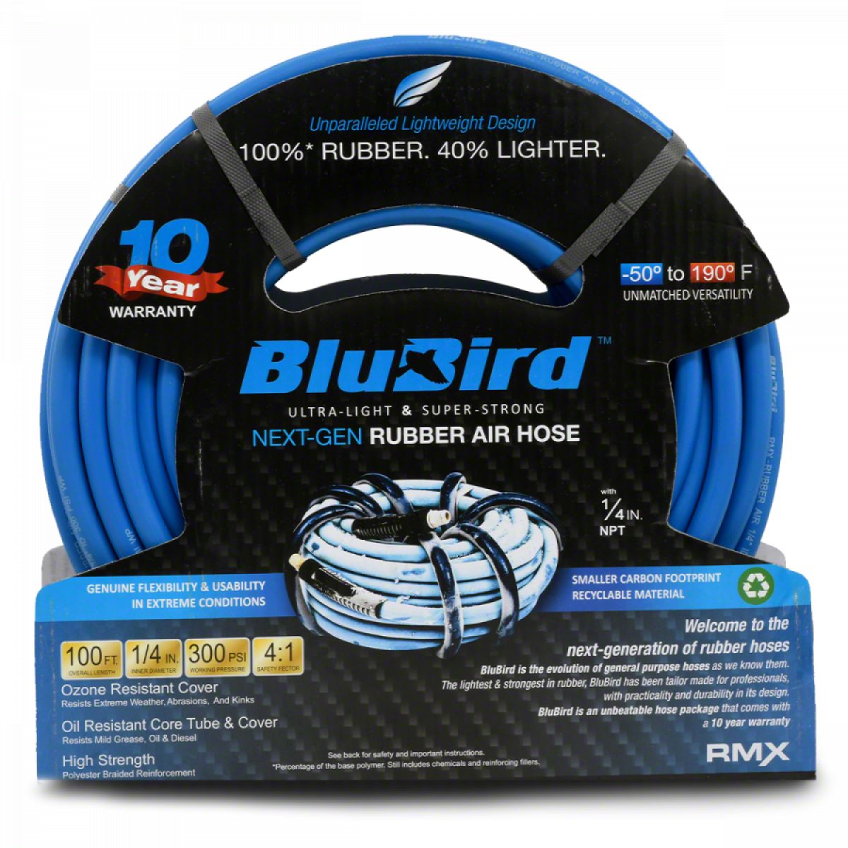 BluBird Universal AM Rubber Air Hose Assembly; 1/4-Inch x 100-Foot BB14100 - Free Shipping