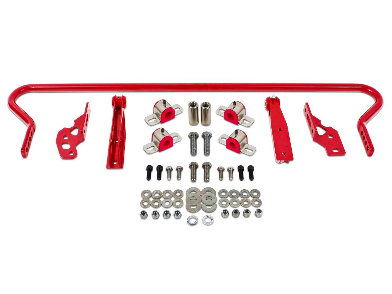 BMR Mustang Adjustable Rear Sway Bar with Fabricated End Links; Red BMR ...