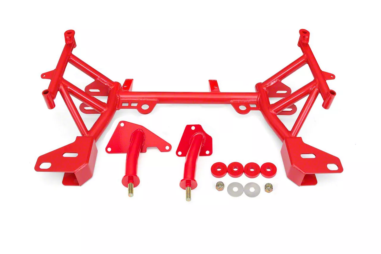 BMR Camaro K-Member with LT1 Motor Mounts; Pinto Rack Mount; Red BMR ...