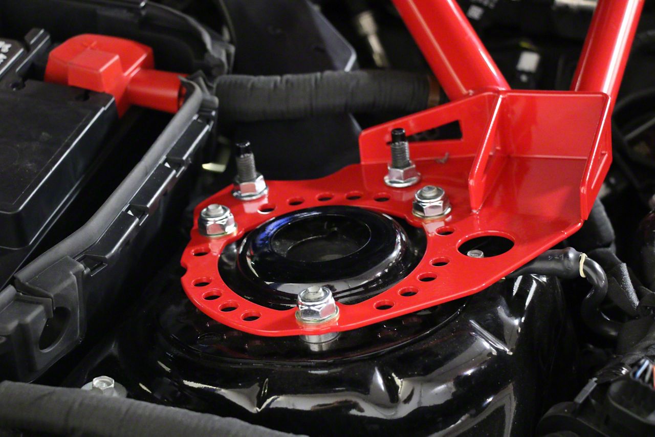 BMR Mustang Tubular Strut Tower Brace; Red BMR-STB760R (15-25 Mustang ...