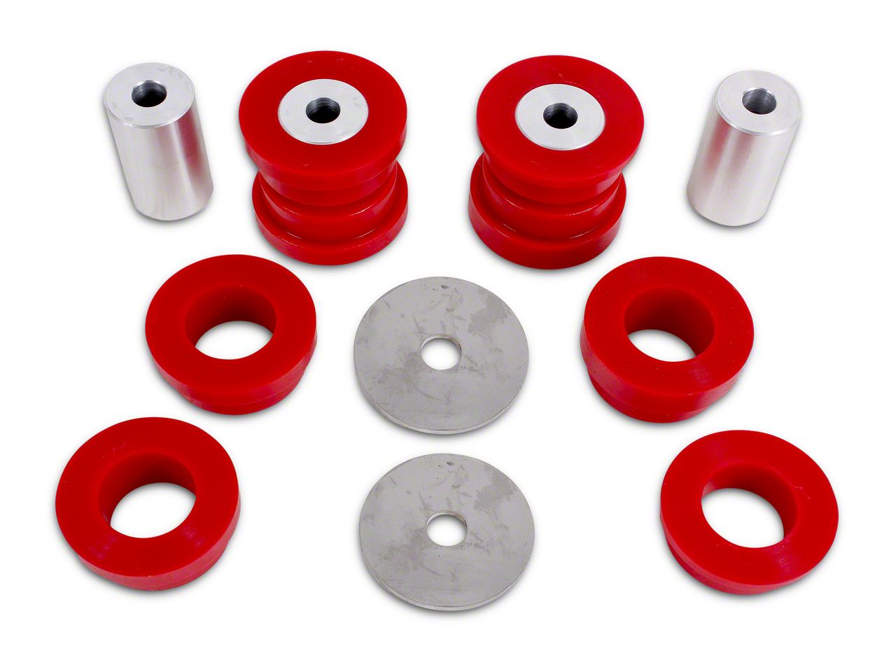 BMR Mustang Rear Cradle Bushing Kit; Polyurethane; Red BMR-BK047 (15-26 ...